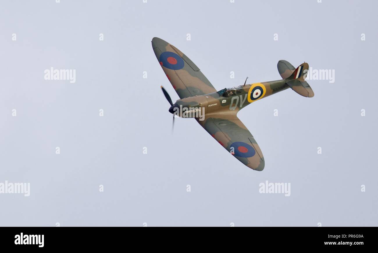 Supermarine Spitfire N3200 flying at the IWM Duxford Battle of Britain ...