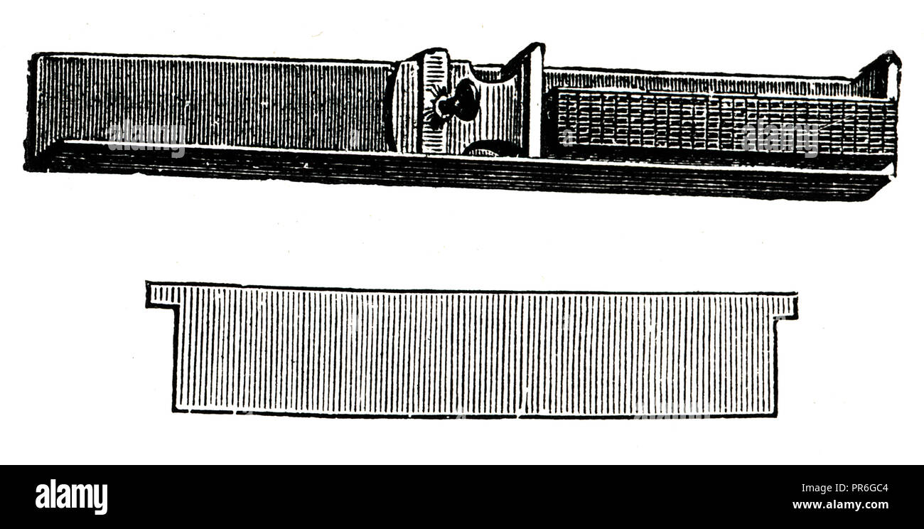 19-th century illustration of full composing stick. Published in ...