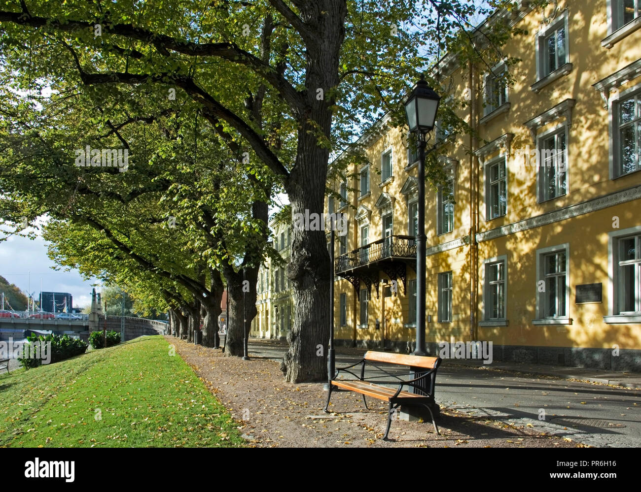 Embankment of the Aura river in Turku. Finland Stock Photo - Alamy