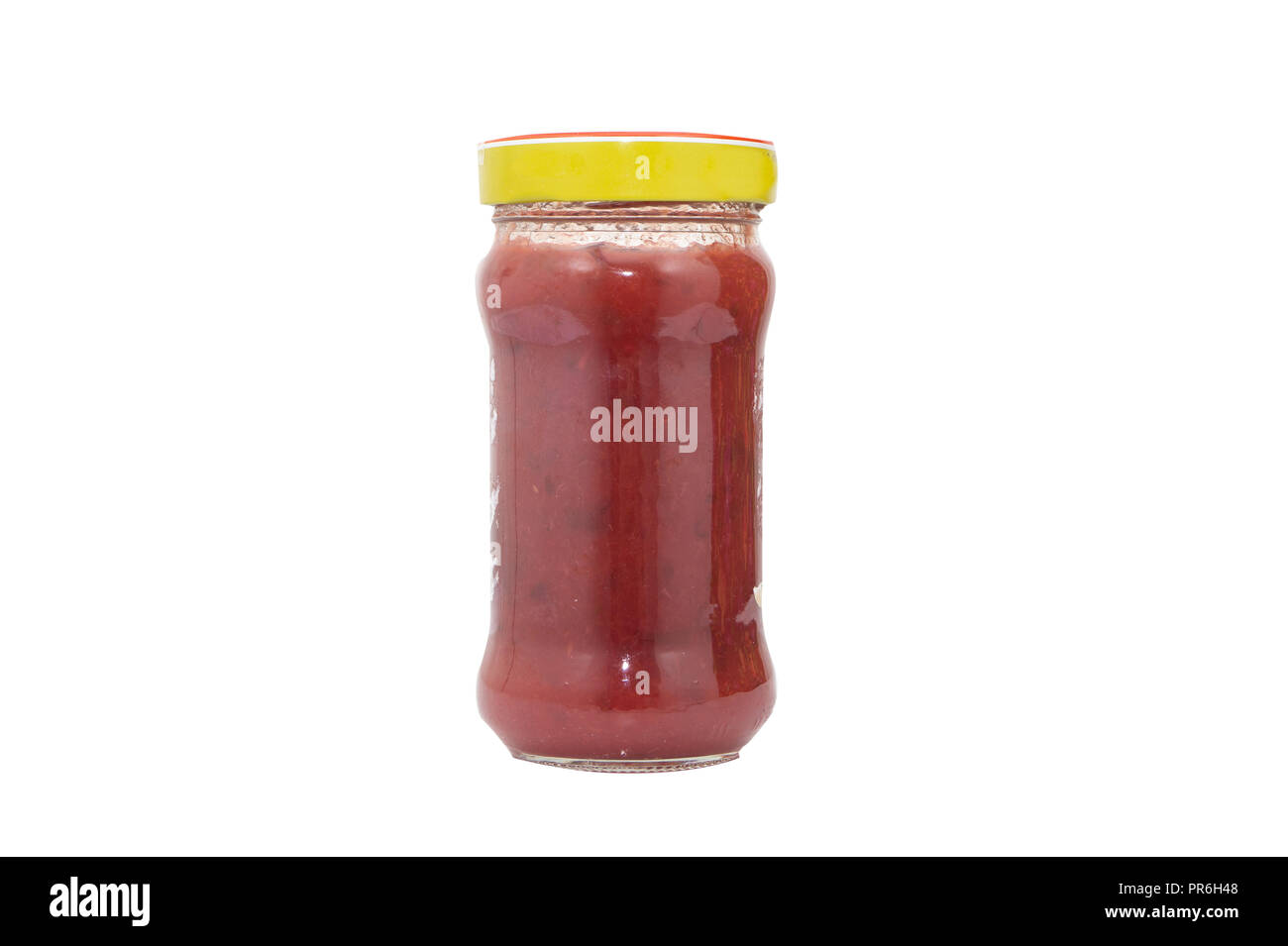 homemade jam jar in closeup isolated on white background Stock Photo ...