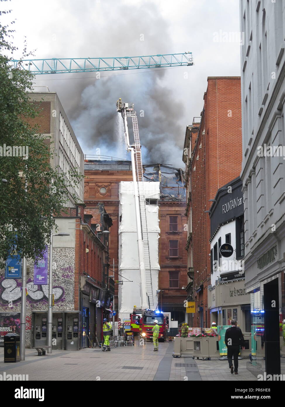 Belfast Primark, located in The Bank Buildings, on fire in Belfast City ...