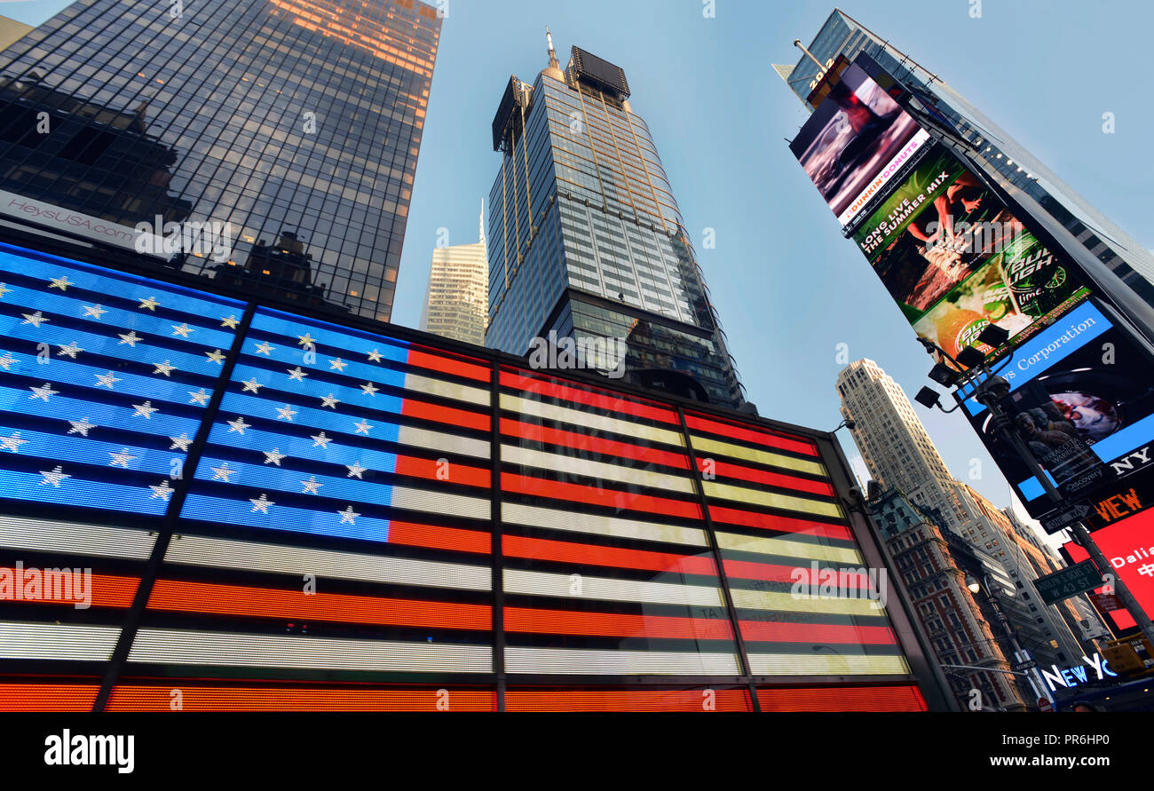 Neon lit American flag Stock Photo - Alamy