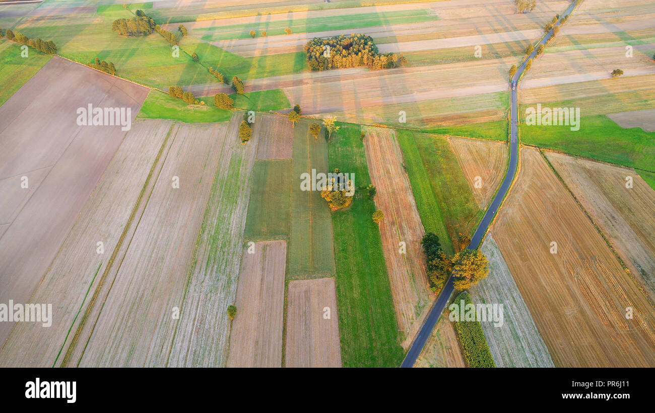 Aerial landscape with fields Stock Photo - Alamy