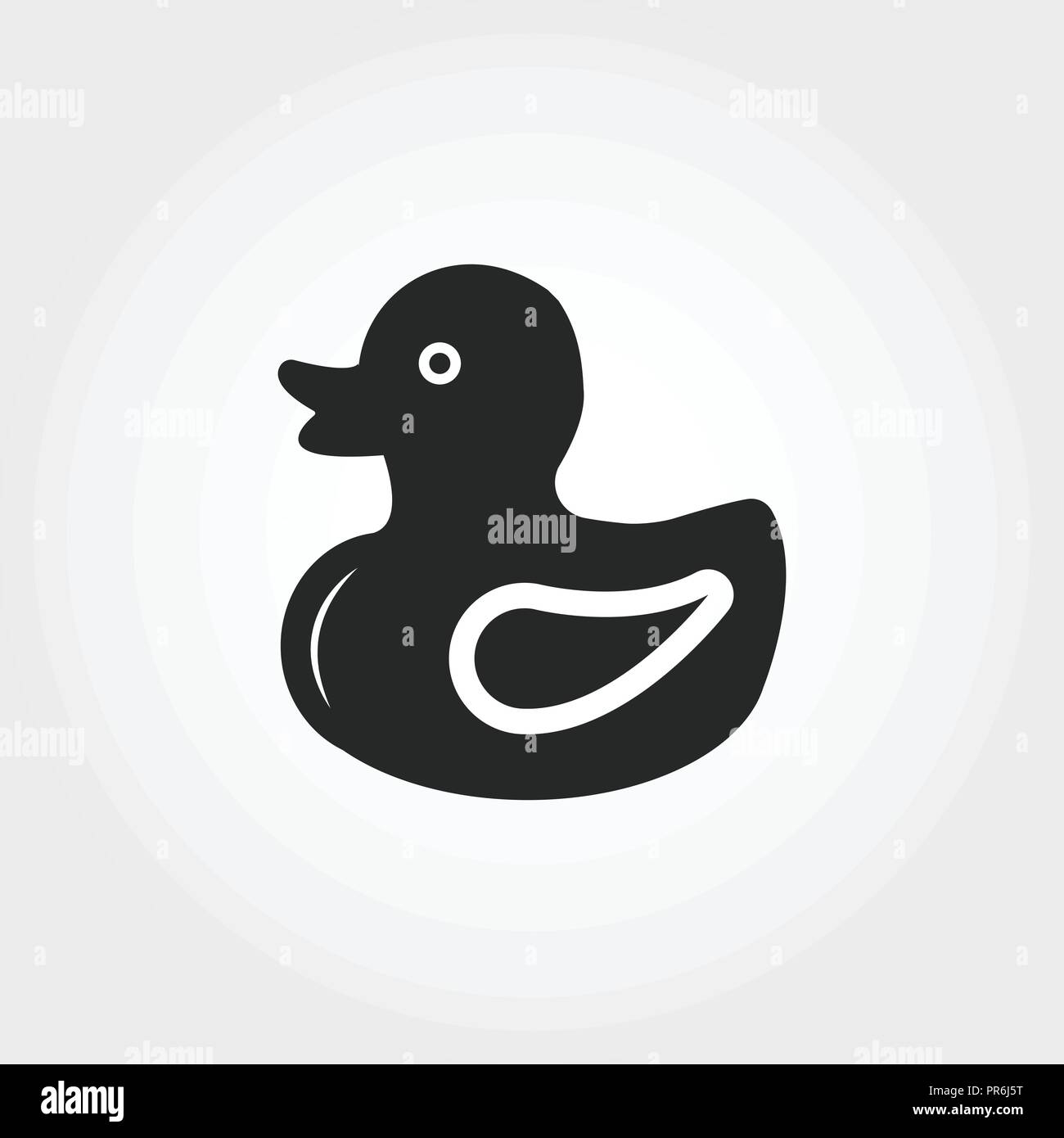Toy Duck icon. Monochrome style design from baby things collection. UI ...