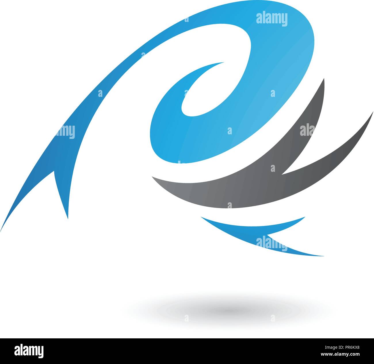 Vector Illustration of Blue Abstract Wind and Twister Shape isolated on ...