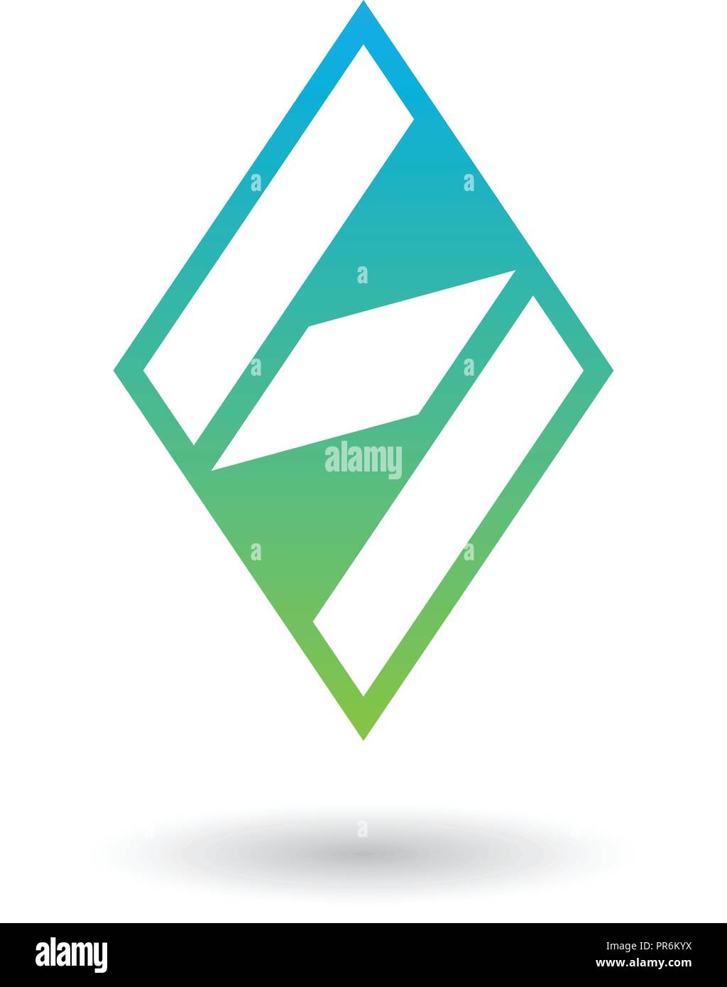 Vector Illustration of Blue and Green Diamond Shaped Letter S isolated ...