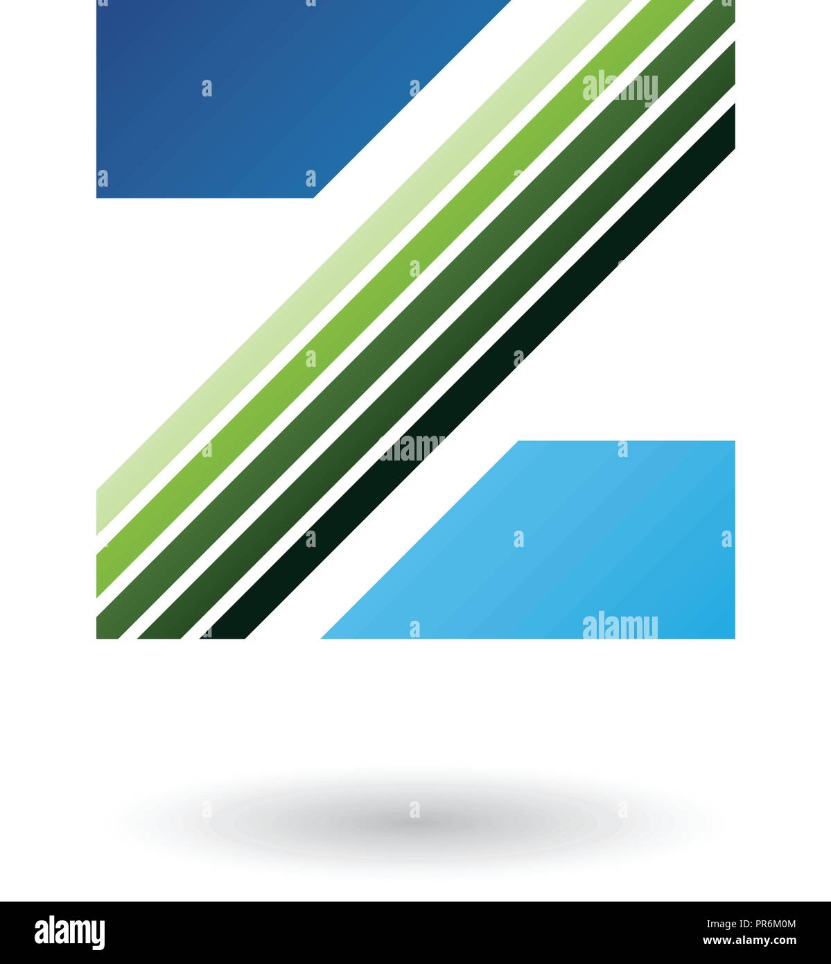 Vector Illustration of Blue and Green Letter Z with Thick Diagonal ...