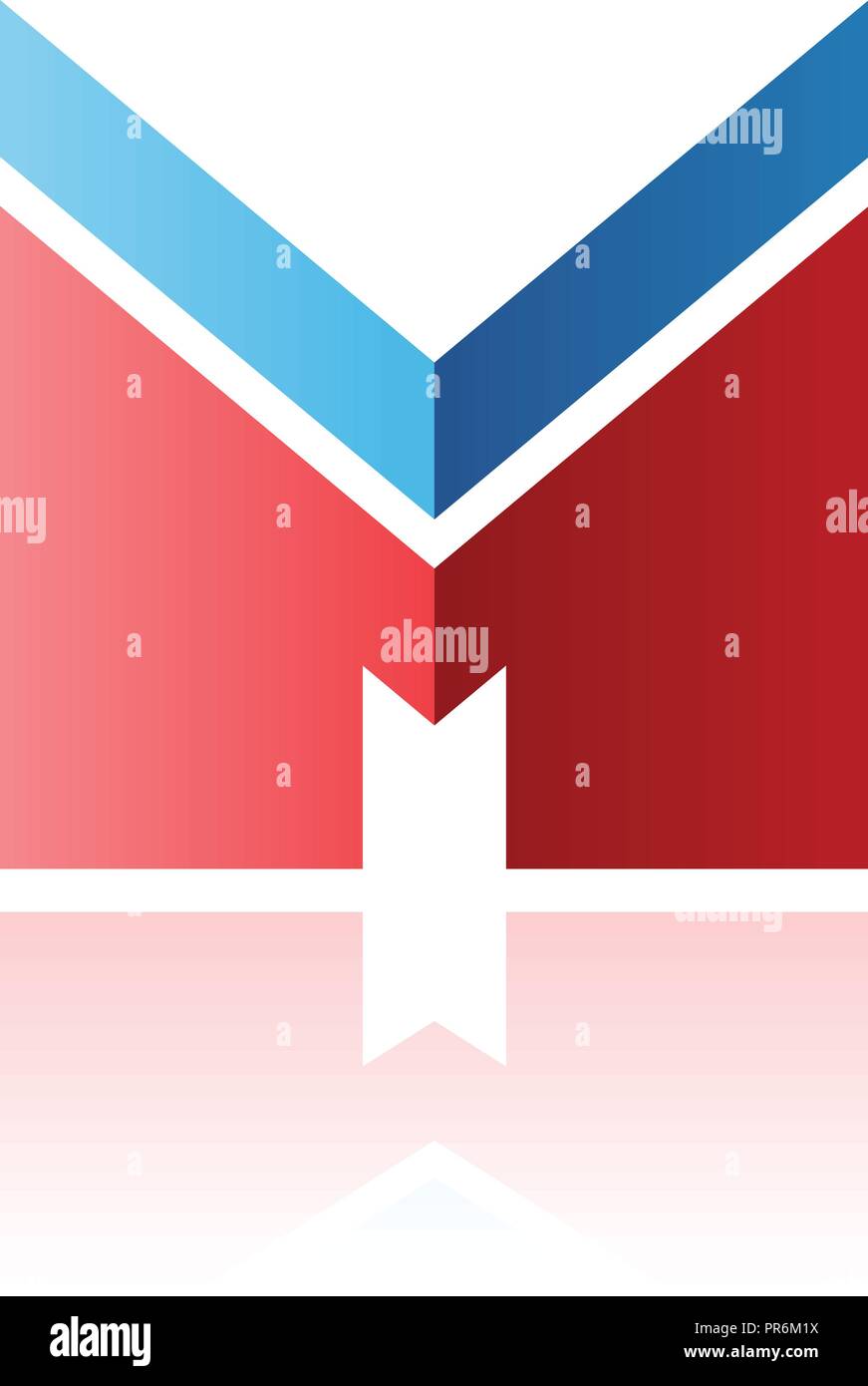 Vector Illustration of Blue and Red Letter M with a Thick Stripe and ...