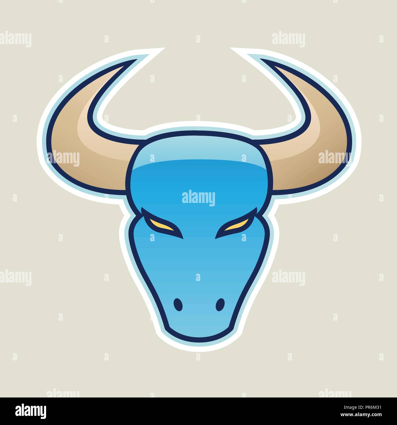 Vector Illustration of Blue Strong Bull Icon isolated on a White ...