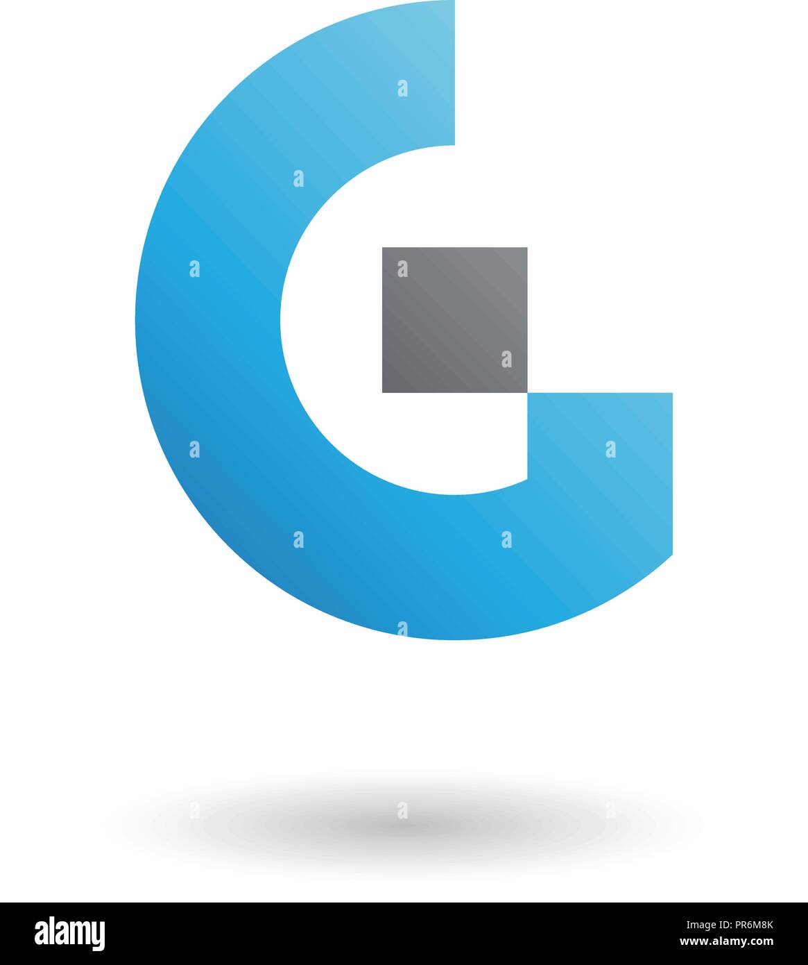 Vector Illustration of Blue Letter G with Rectangular Shapes isolated ...
