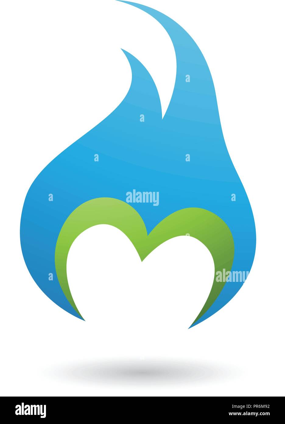 Letter M Blue Fire