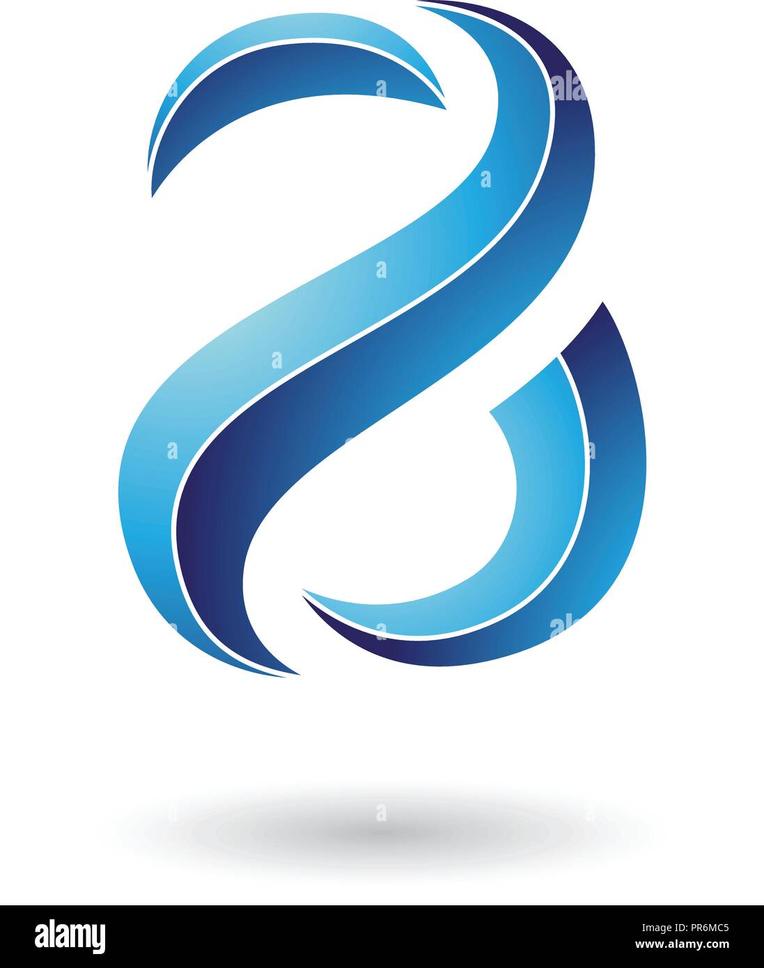 Vector Illustration of Blue Striped Snake Shaped Letter A isolated on a ...