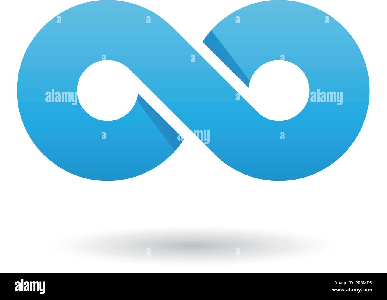 Vector Illustration of Blue Thick Infinity Symbol isolated on a White ...