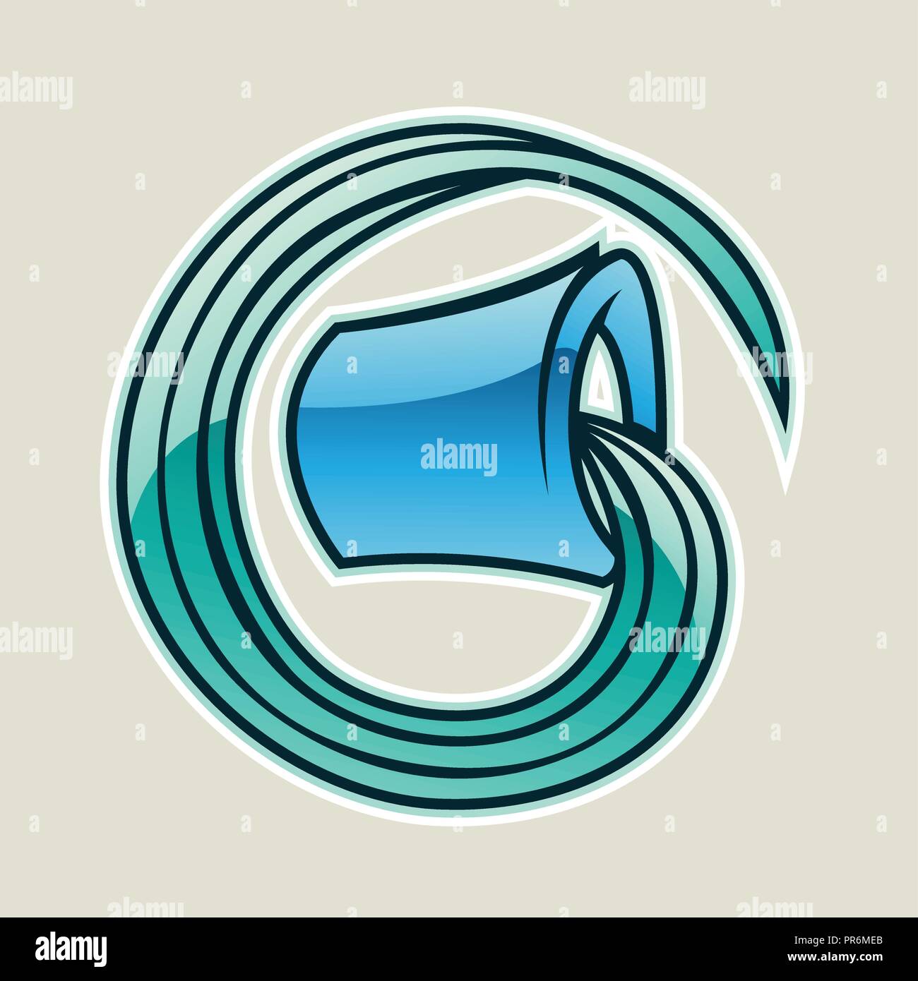 Cartoon Icon of Blue Water Bucket isolated on a White Background Stock ...