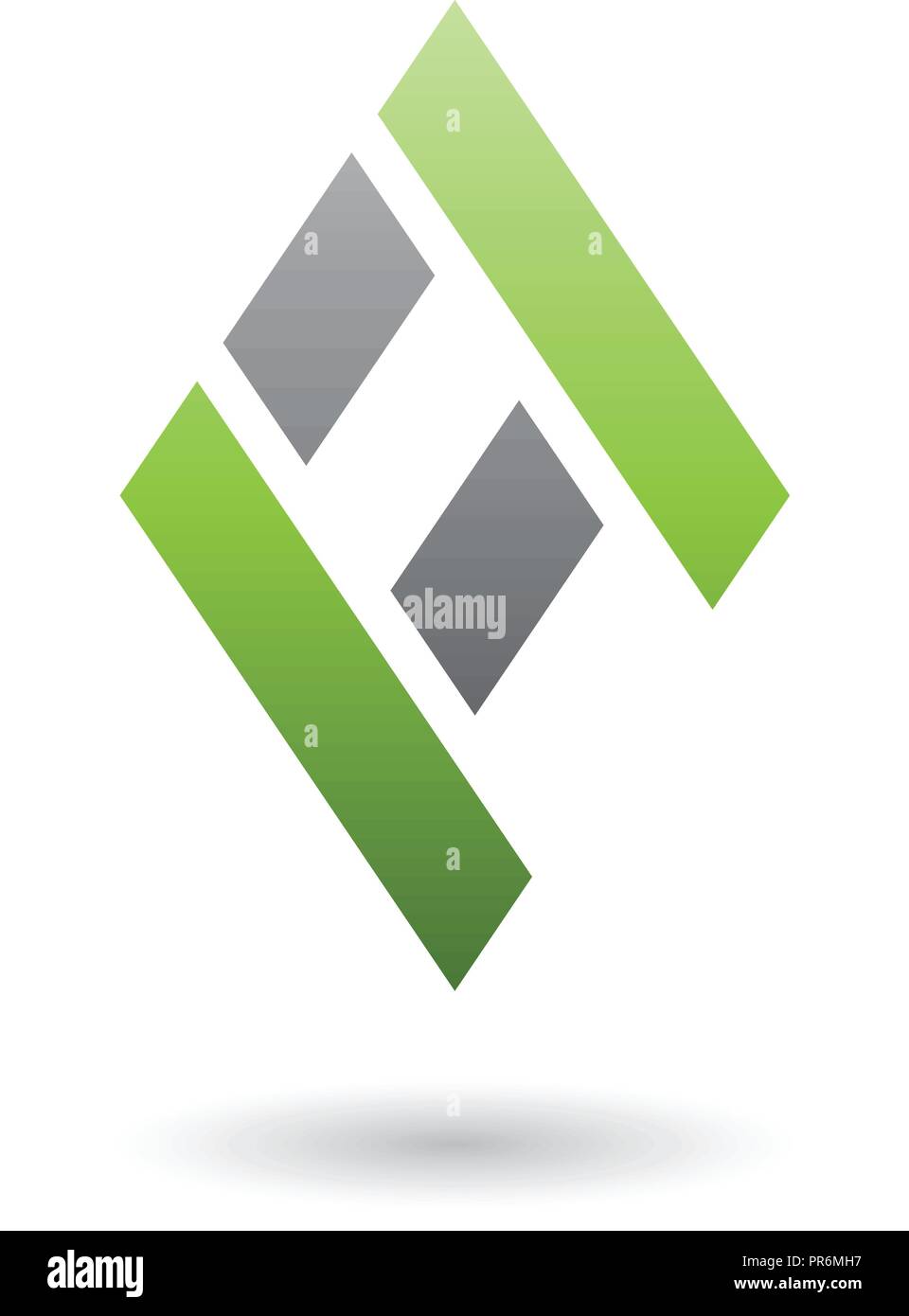 Vector Illustration of Green and Black Diamond Shaped Letter A isolated ...