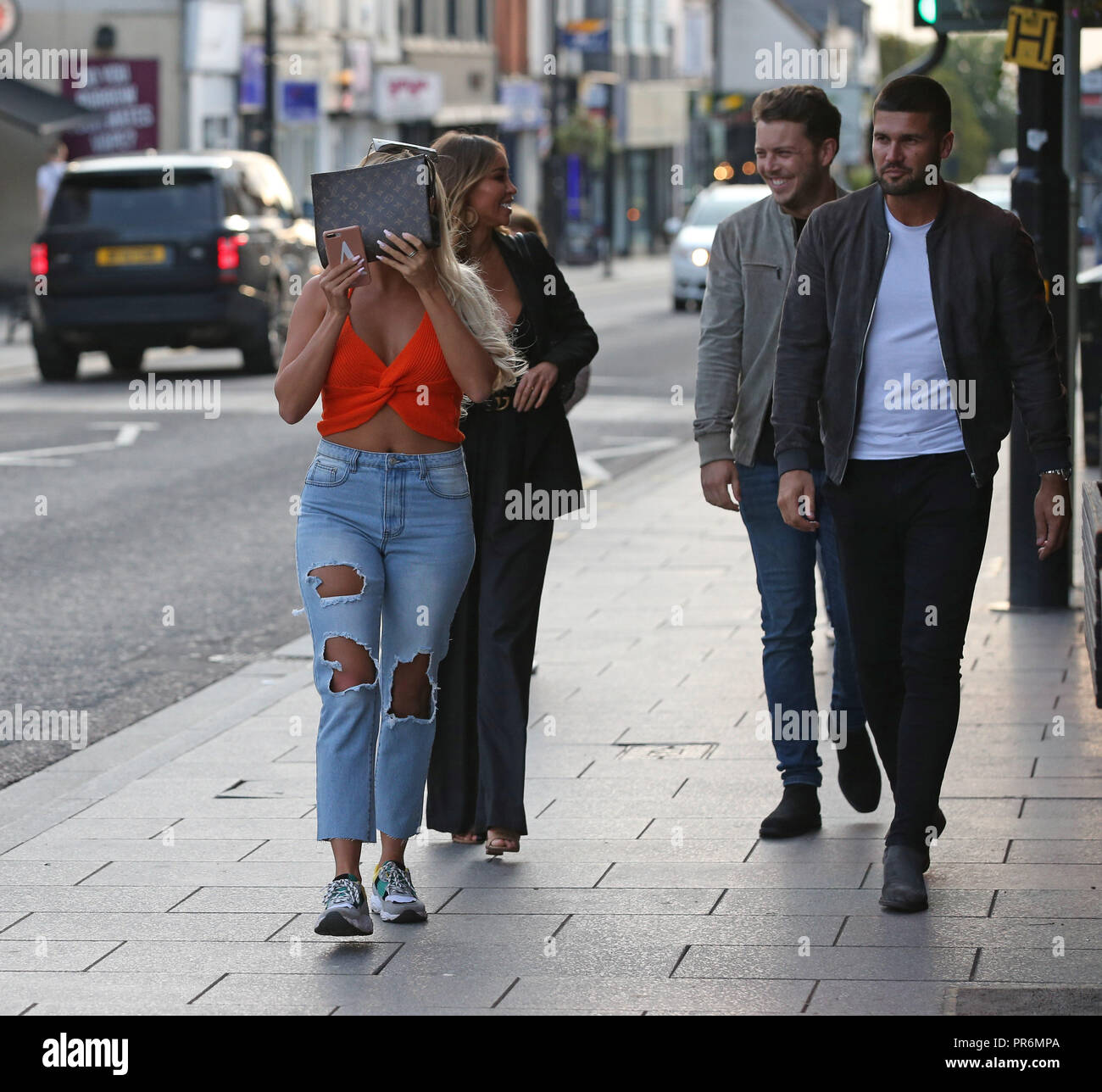 The cast of TOWIE Filming at the Sugar Hut in Brentwood, Essex ...