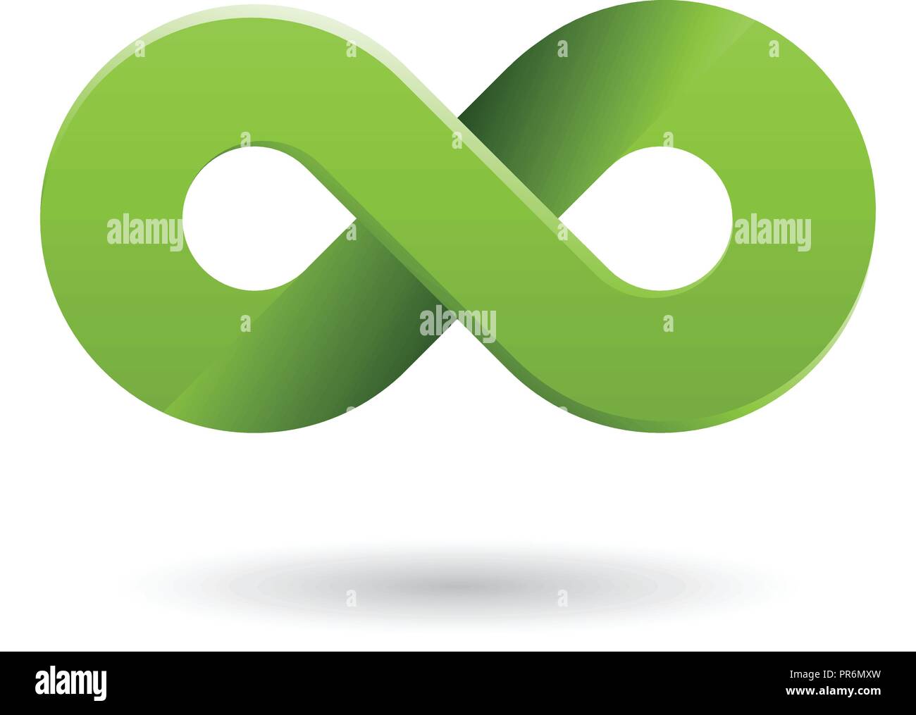 Vector Illustration of Green Shaded and Thick Infinity Symbol isolated ...