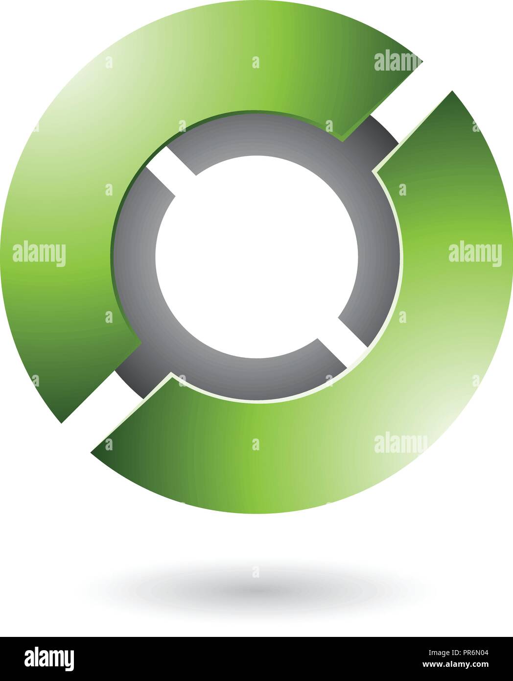 Vector Illustration of Green Thick Futuristic Round Disk isolated on a ...