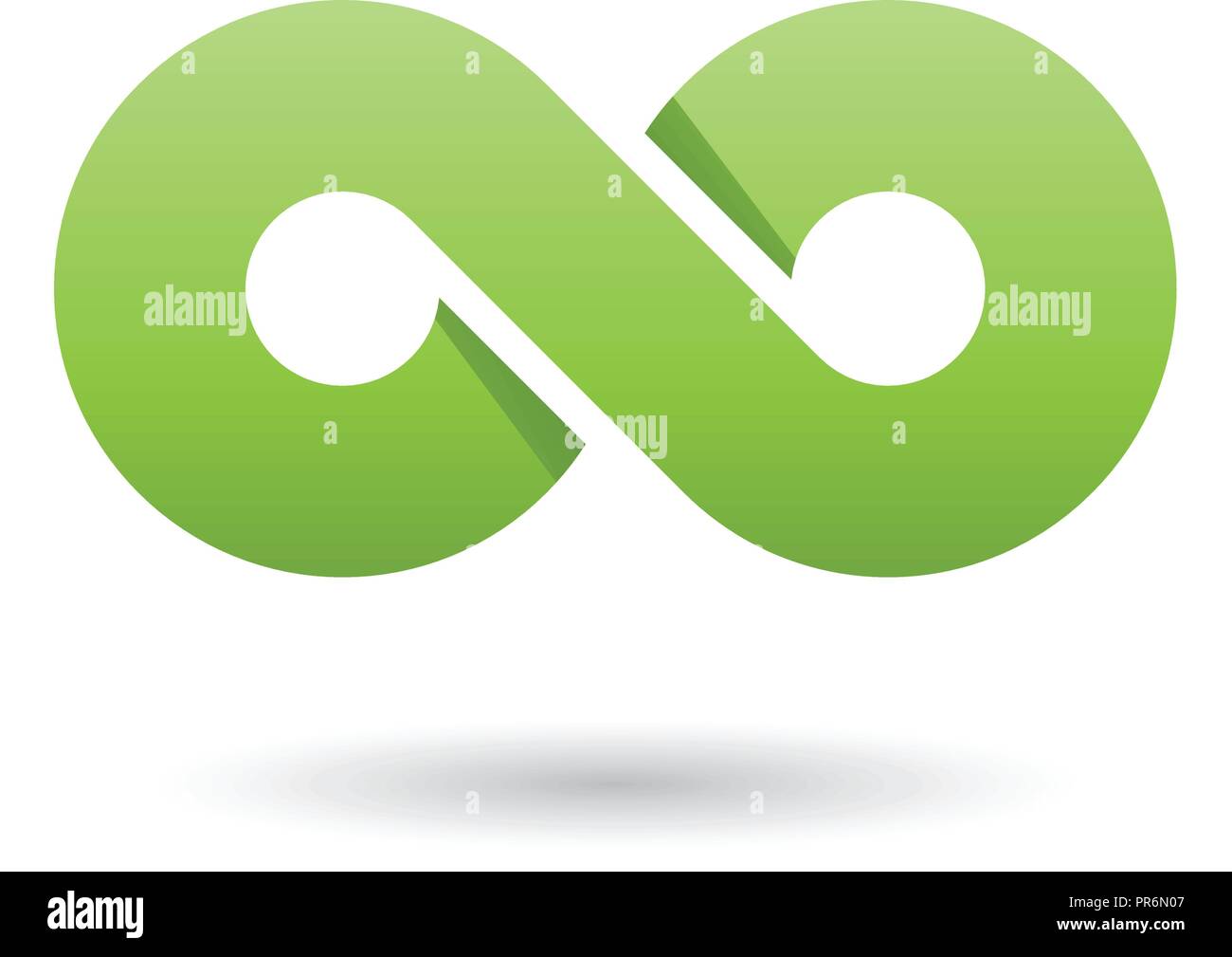 Vector Illustration of Green Thick Infinity Symbol isolated on a White ...
