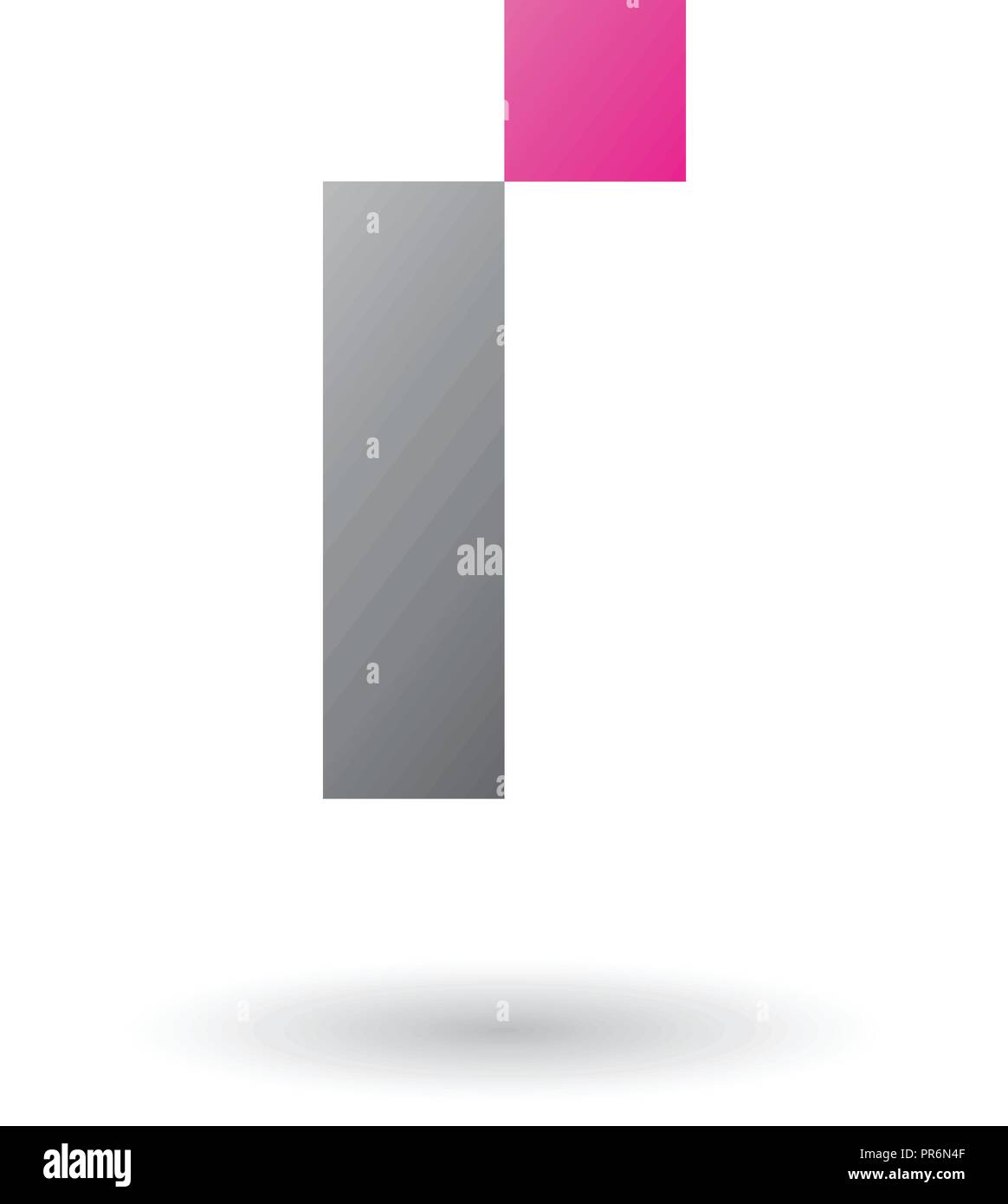 Vector Illustration of Grey Letter I with Rectangular Shapes isolated ...