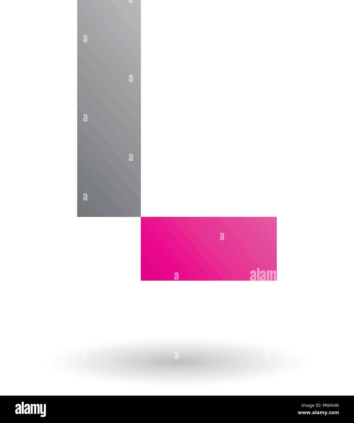 Vector Illustration of Grey Letter L with Rectangular Shapes isolated ...