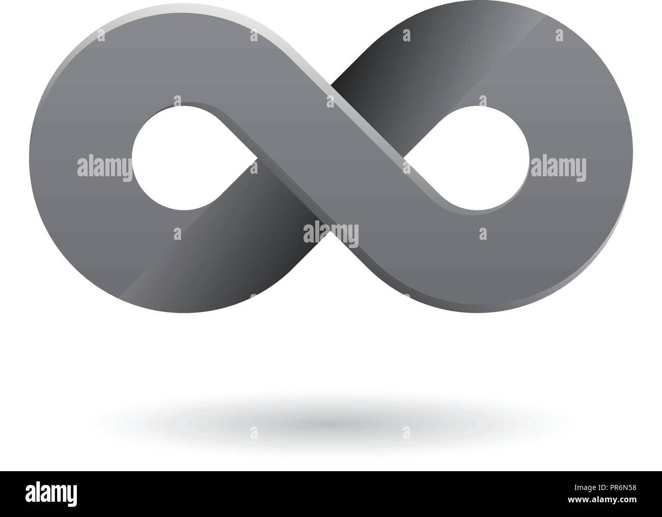 Vector Illustration of Grey Shaded and Thick Infinity Symbol isolated ...