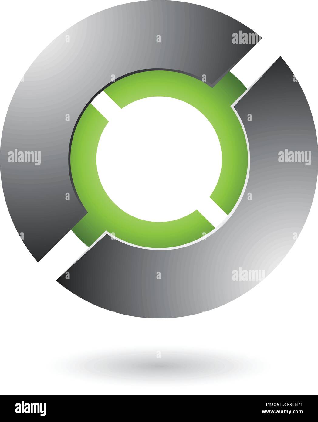 Vector Illustration of Grey Thick Futuristic Round Disk isolated on a ...