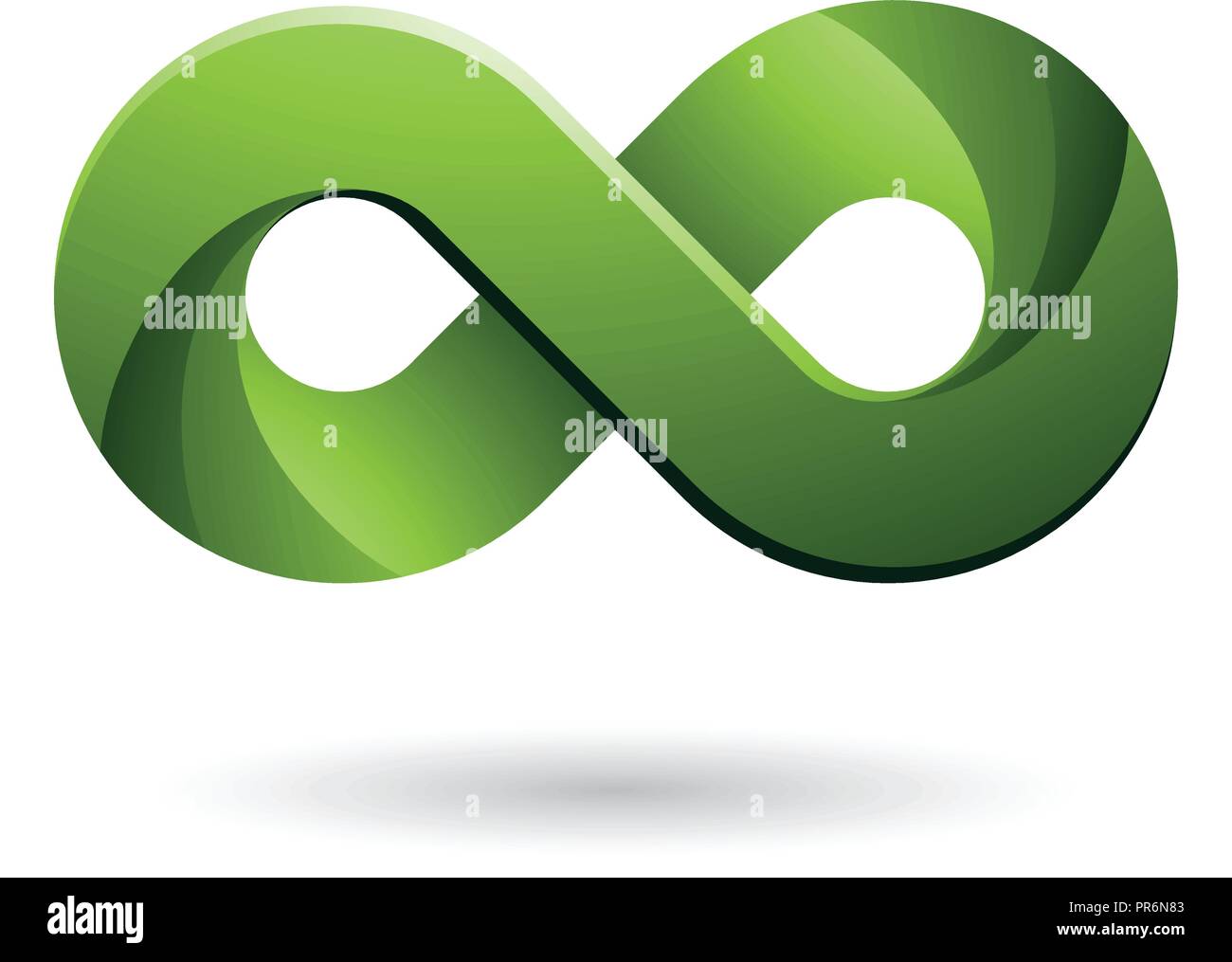 Vector Illustration of Infinity Symbol with Green Color Tints isolated ...