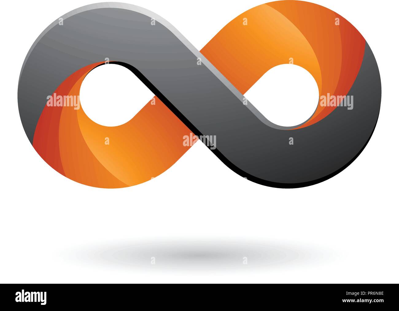 Vector Illustration of Infinity Symbol with Orange and Grey Color Tints ...