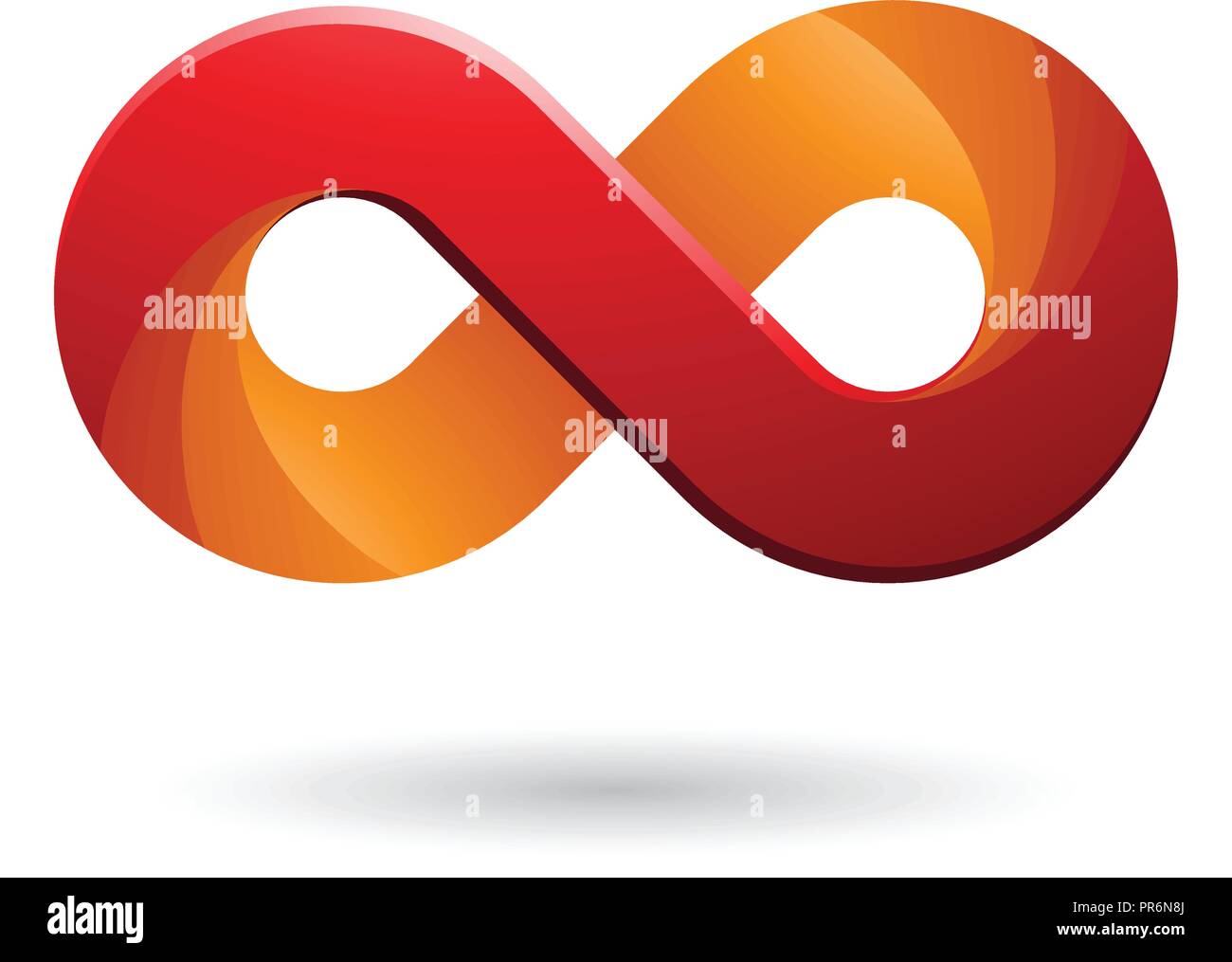 Vector Illustration of Infinity Symbol with Red and Orange Color Tints ...