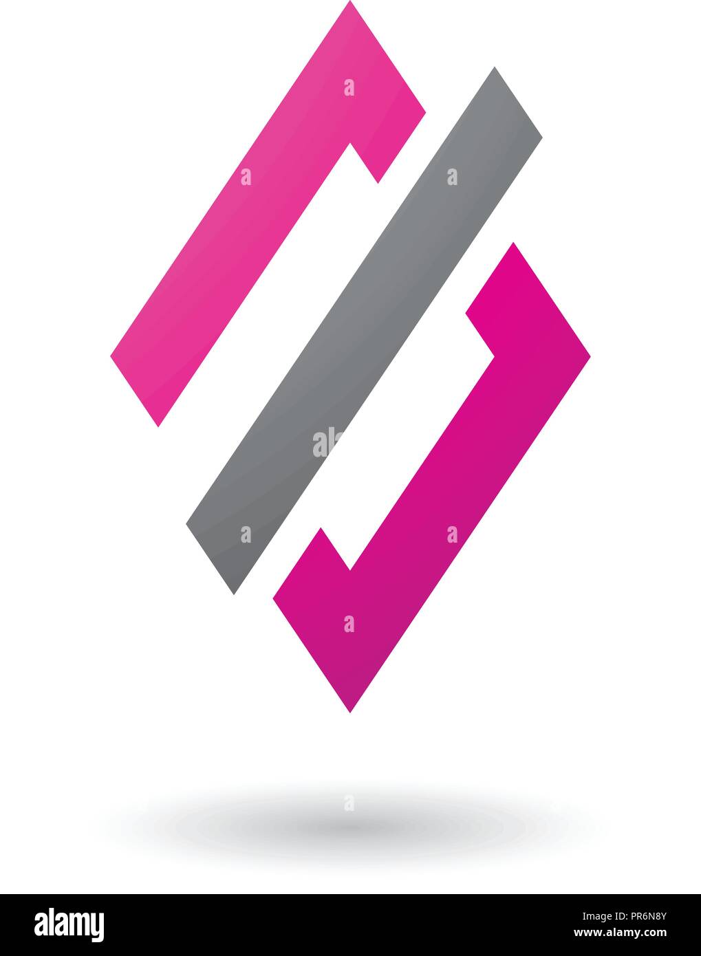 Vector Illustration of Magenta Abstract Diamond and Rectangle Shape ...