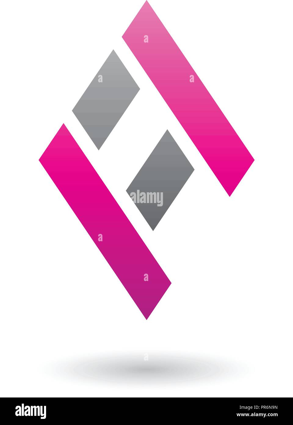 Vector Illustration of Magenta and Black Diamond Shaped Letter A ...