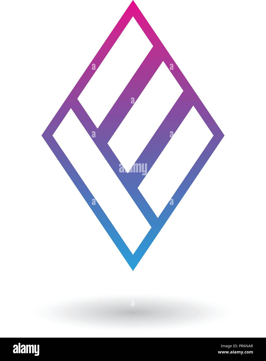 Vector Illustration of Magenta and Blue Diamond Shaped Letter E ...