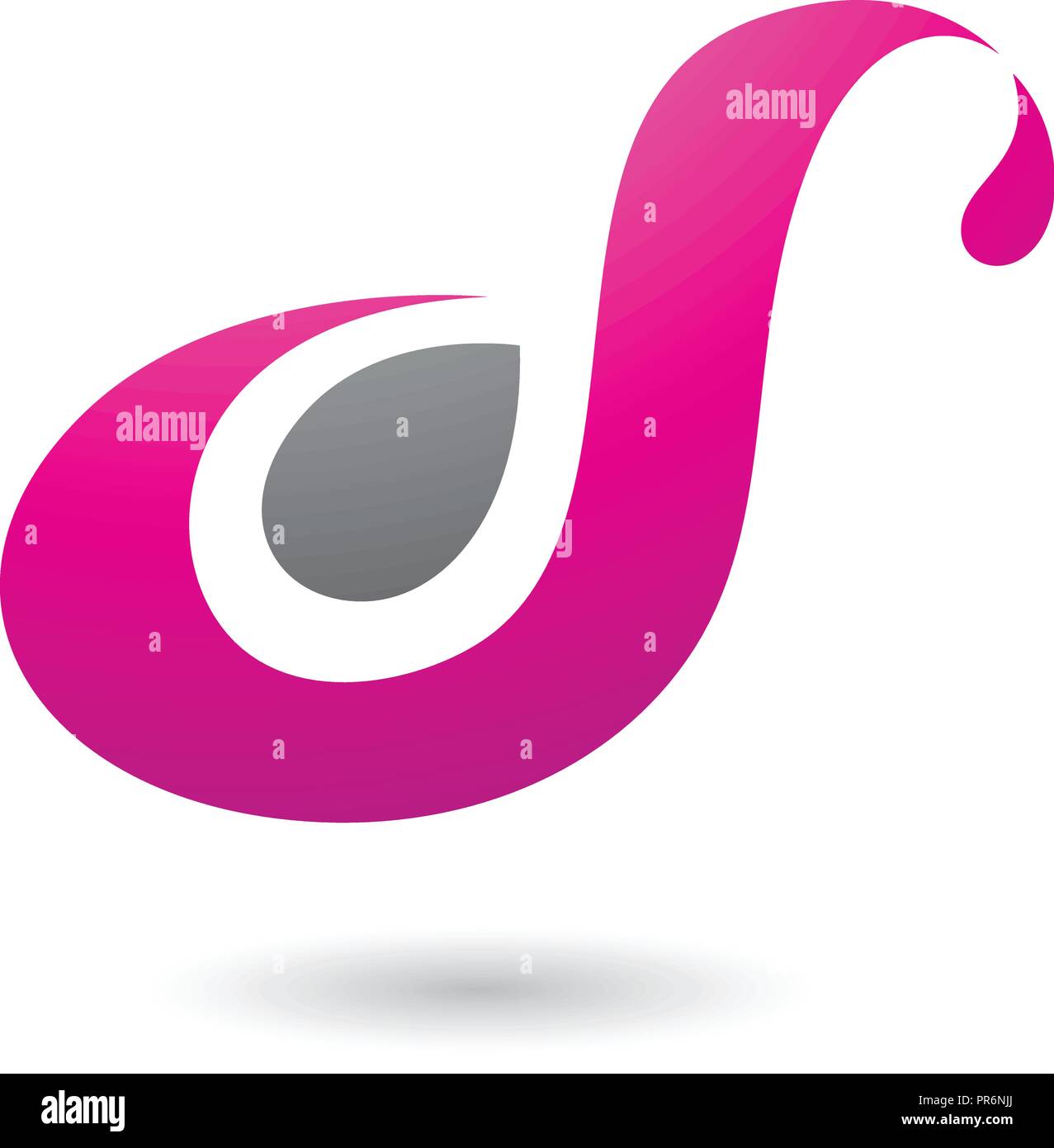 Vector Illustration of Magenta Curvy Fun Letter D or S isolated on a ...