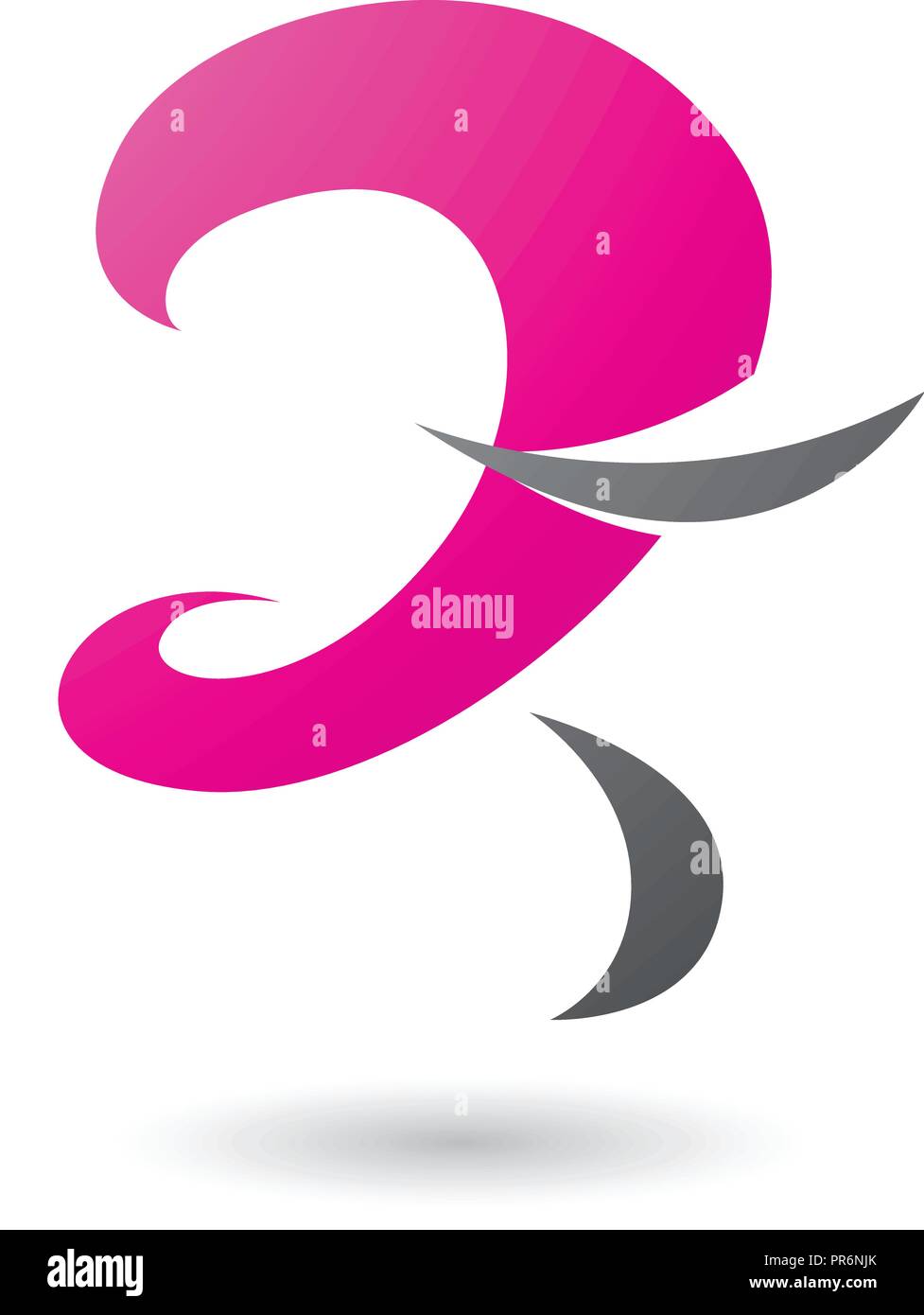 Vector Illustration of Magenta Curvy Fun Letter Z isolated on a White ...