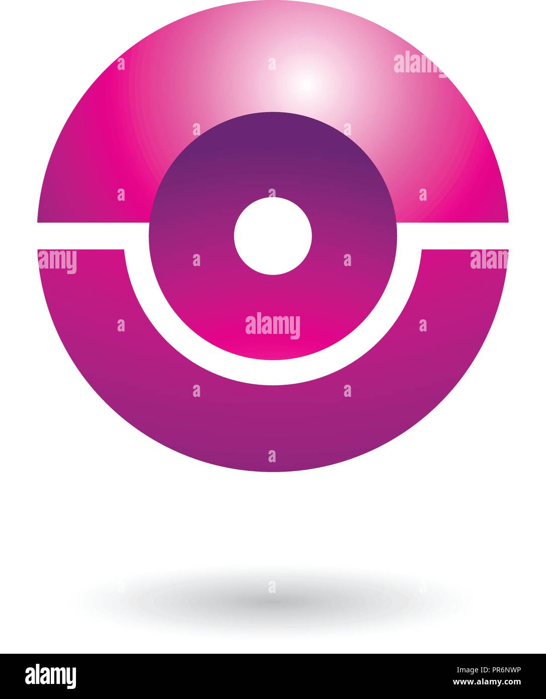 Vector Illustration of Magenta Futuristic Shiny Sphere isolated on a ...