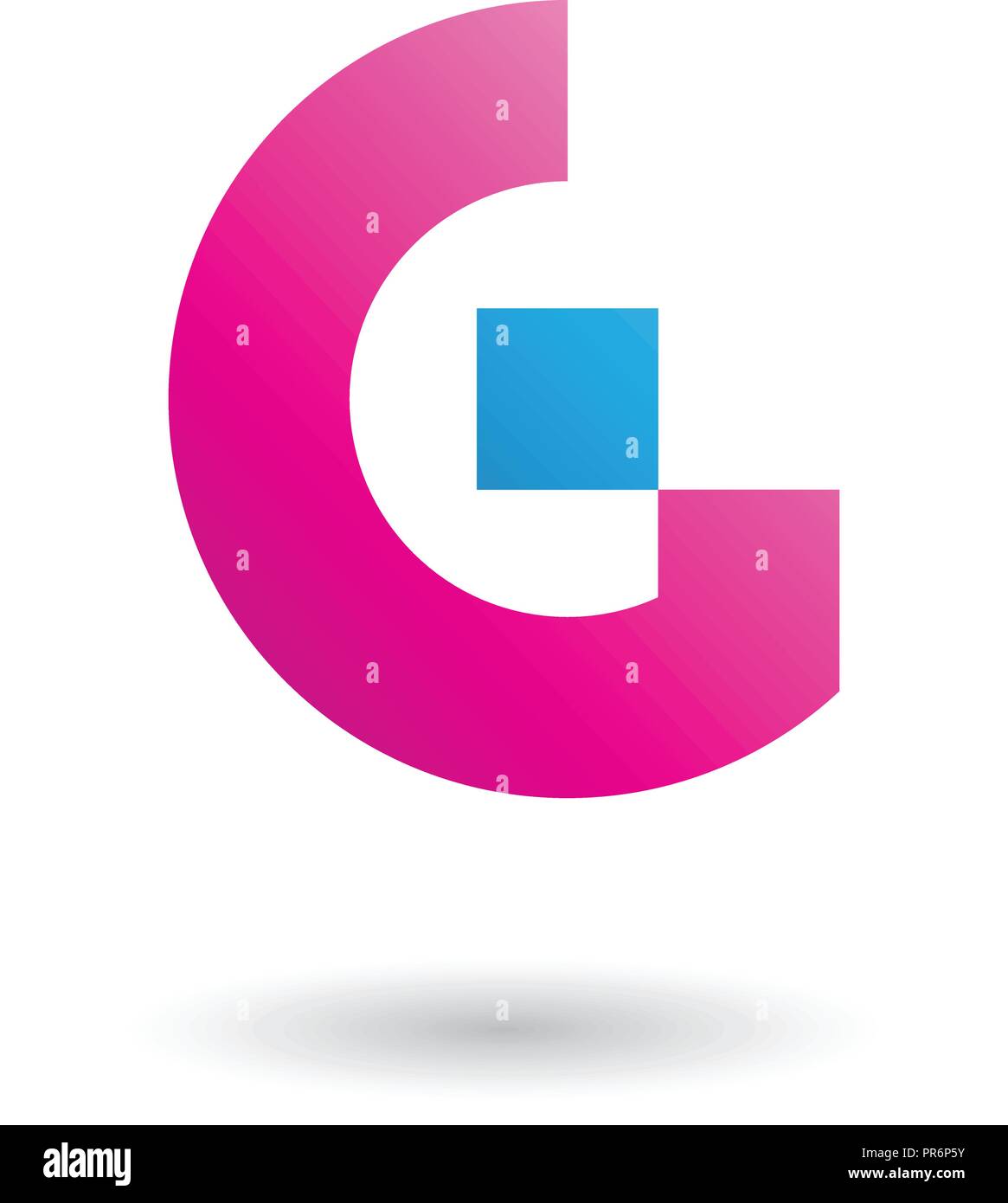 Vector Illustration of Magenta Letter G with Rectangular Shapes ...
