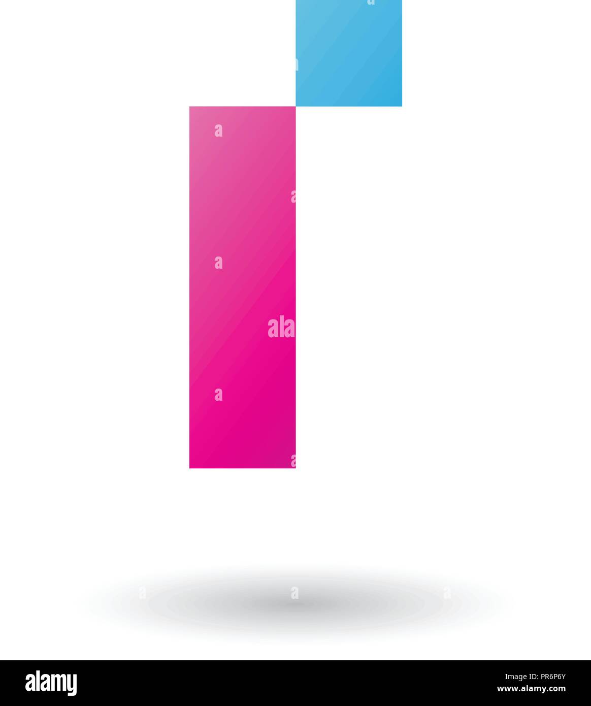 Vector Illustration of Magenta Letter I with Rectangular Shapes ...