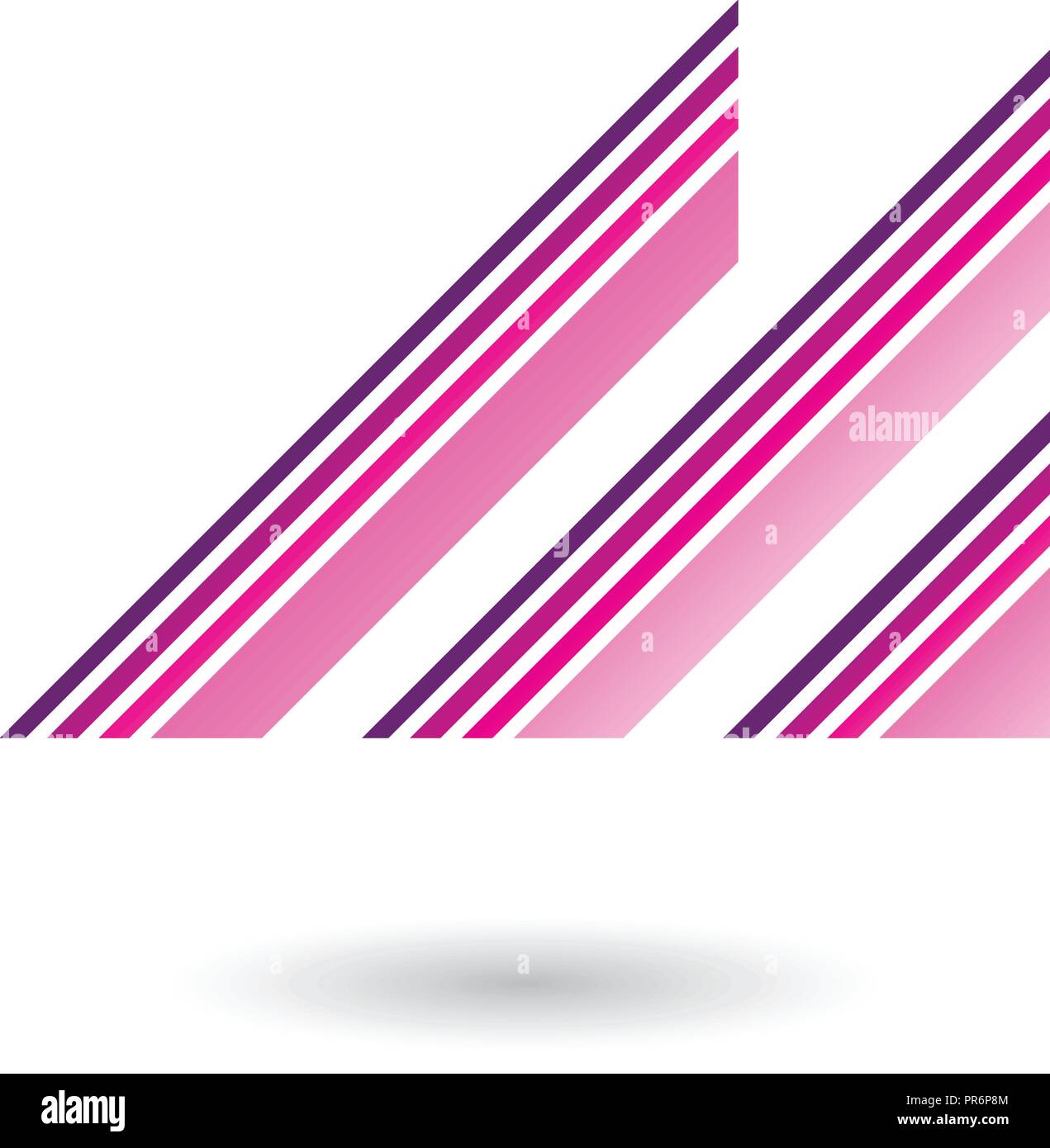 Vector Illustration of Magenta Letter M with Diagonal Retro Stripes ...