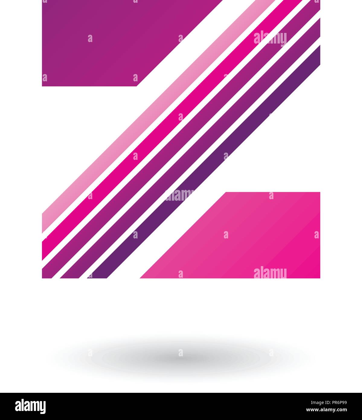 Vector Illustration of Magenta Letter Z with Thick Diagonal Stripes ...