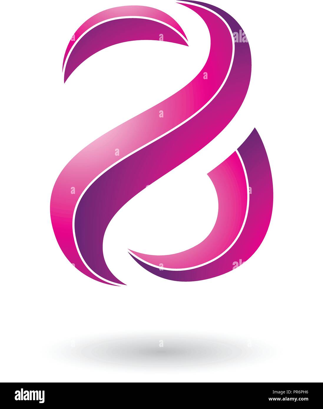 Vector Illustration of Magenta Striped Snake Shaped Letter A isolated ...
