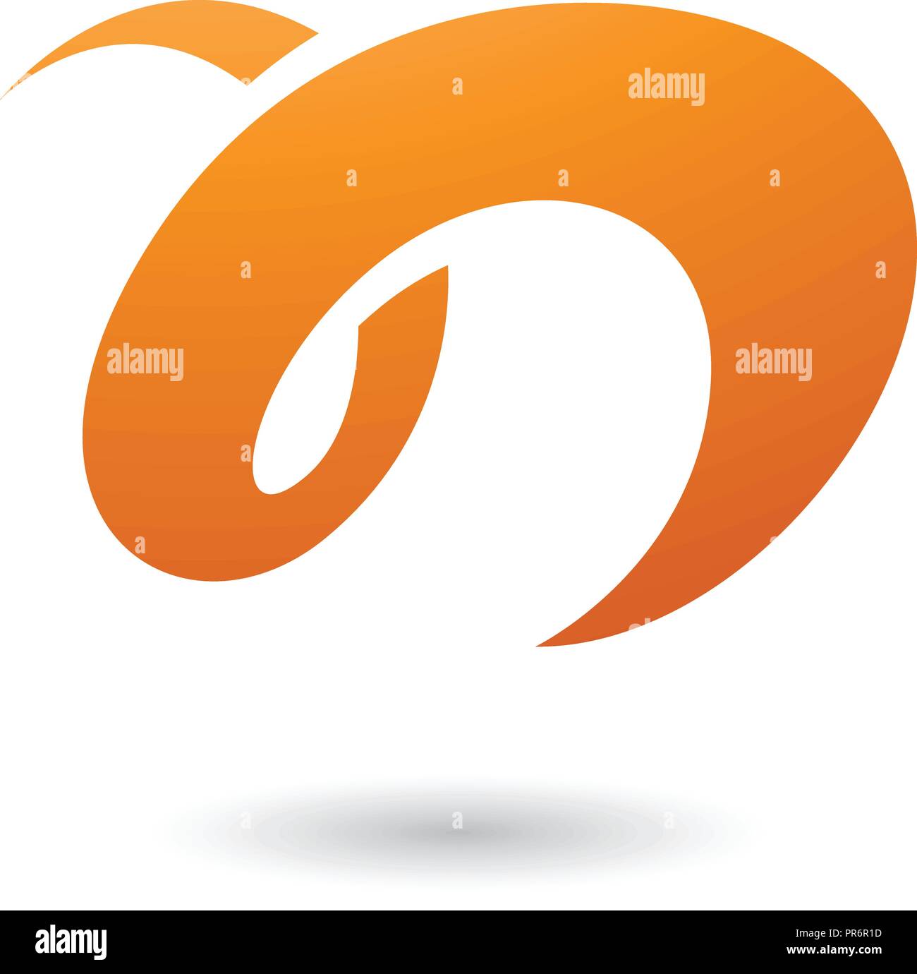 Vector Illustration of Orange Curvy Fun Letter N isolated on a White ...