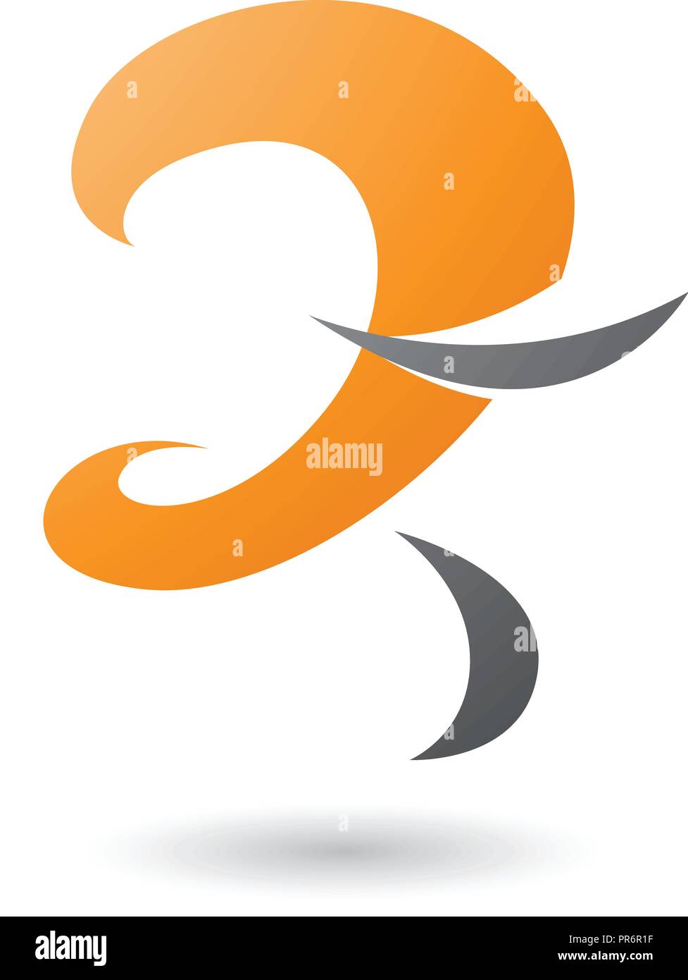Vector Illustration of Orange Curvy Fun Letter Z isolated on a White ...