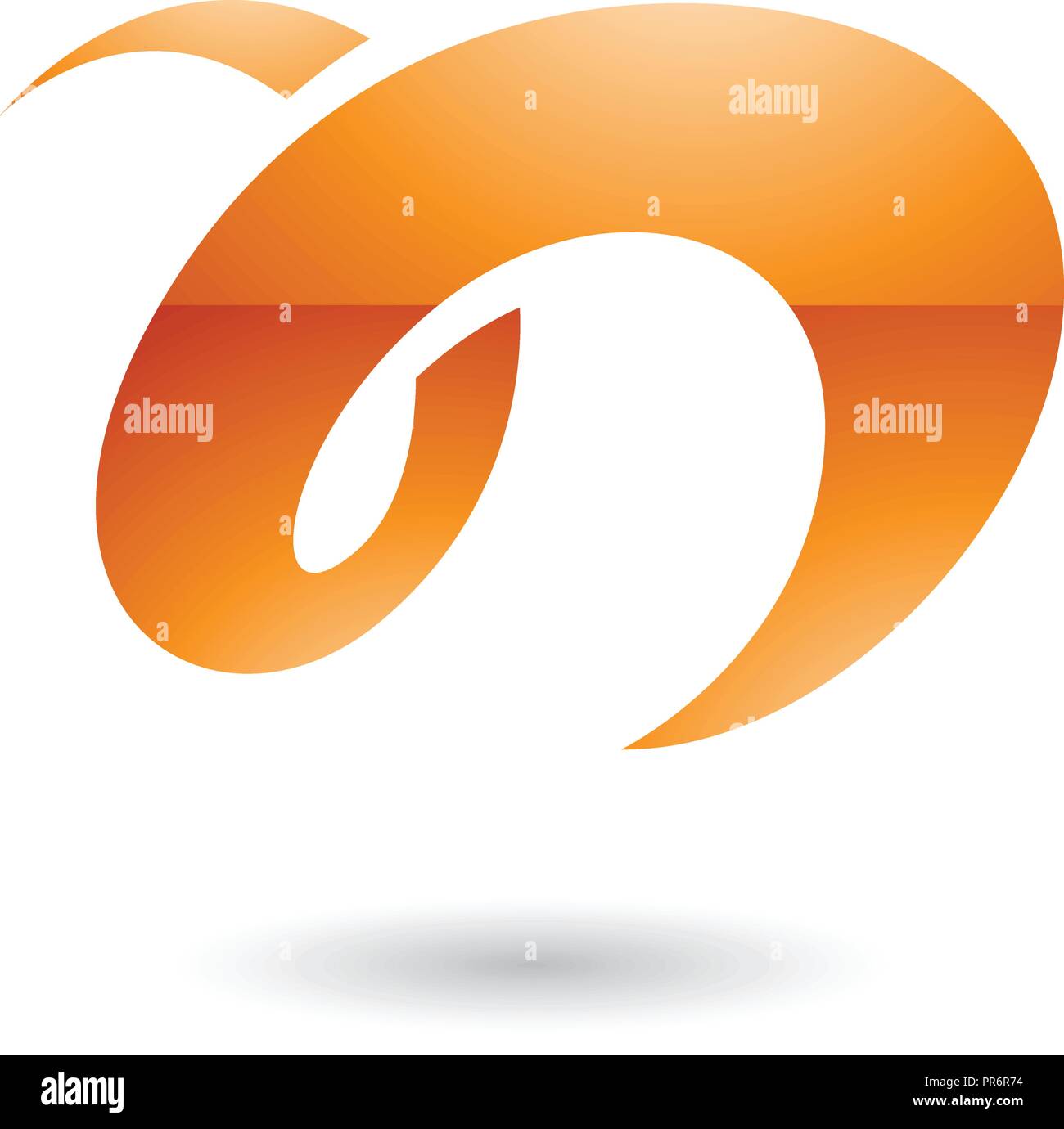 Vector Illustration of Orange Glossy Curvy Fun Letter N isolated on a ...