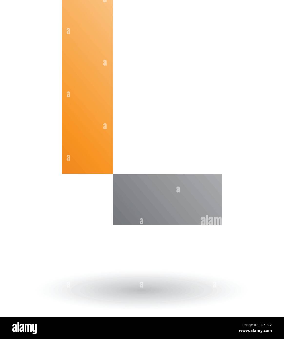 Vector Illustration of Orange Letter T with Rectangular Shapes isolated ...