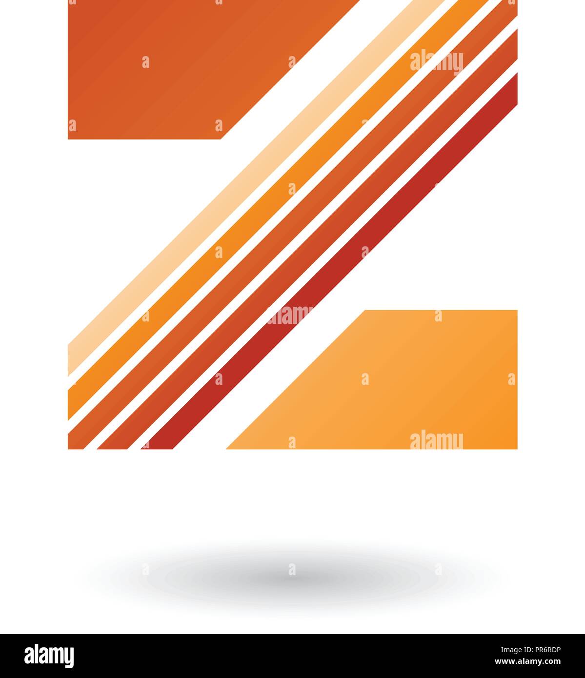 Vector Illustration of Orange Letter Z with Thick Diagonal Stripes ...