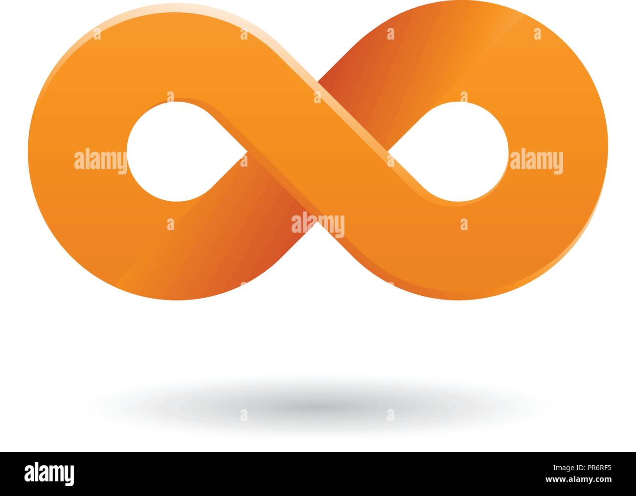 Vector Illustration of Orange Shaded and Thick Infinity Symbol isolated ...