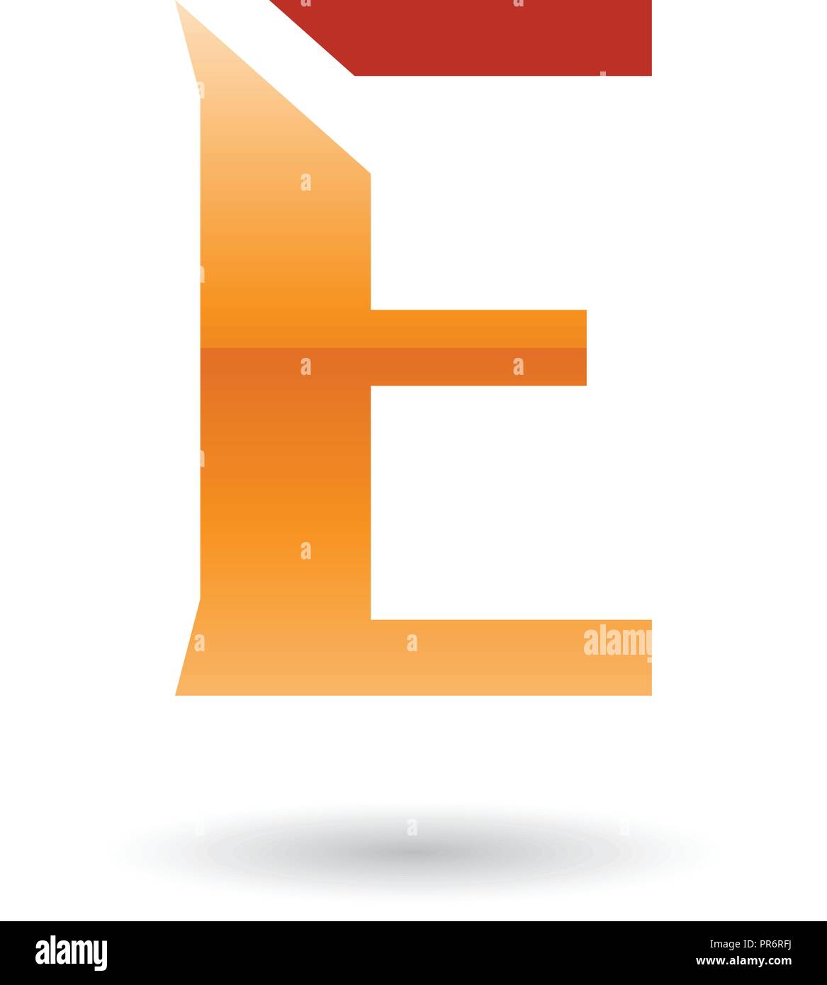 Vector Illustration of Orange Sliced Letter E isolated on a White ...