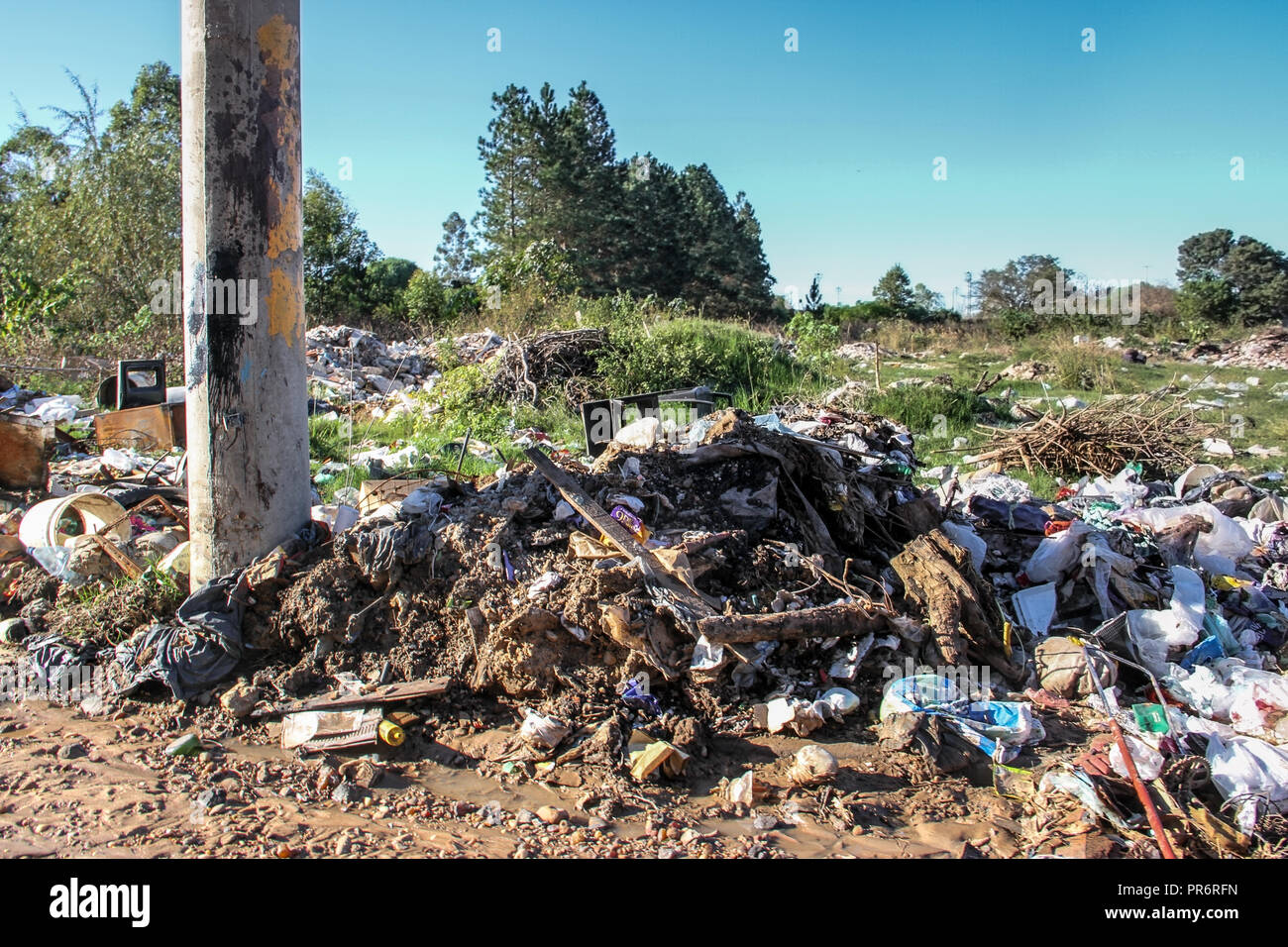 landfill with human waste that contaminates the environment Stock Photo ...