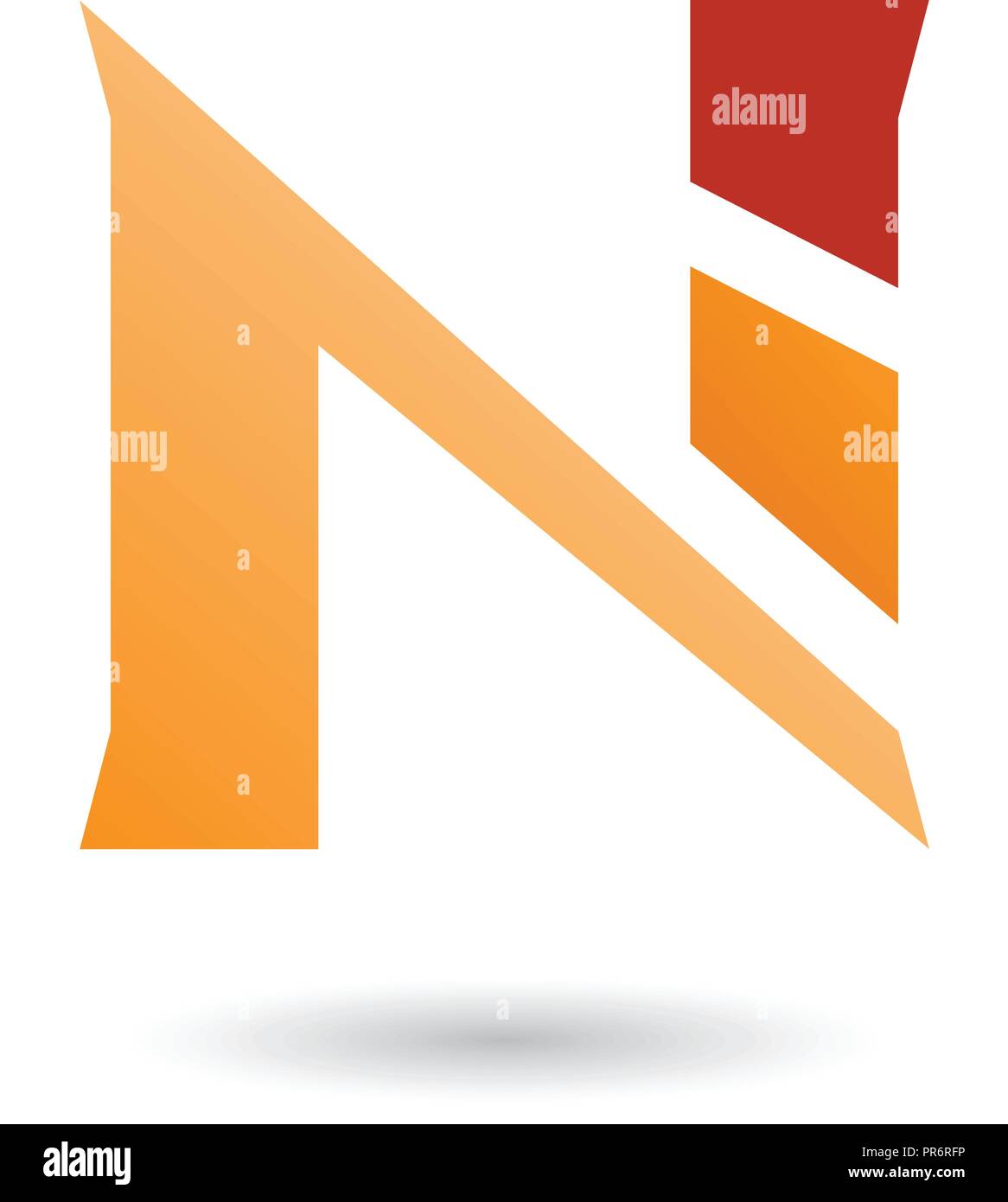 Vector Illustration of Orange Sliced Letter N isolated on a White ...